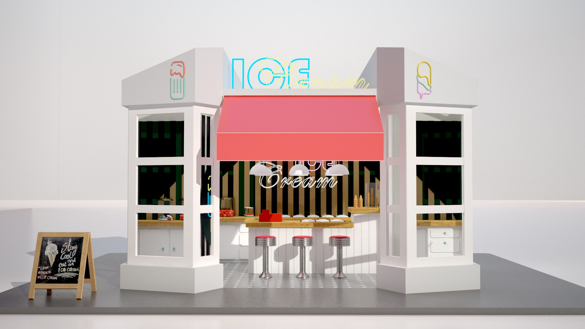 Ice Cream Shop Model - TurboSquid 2064090