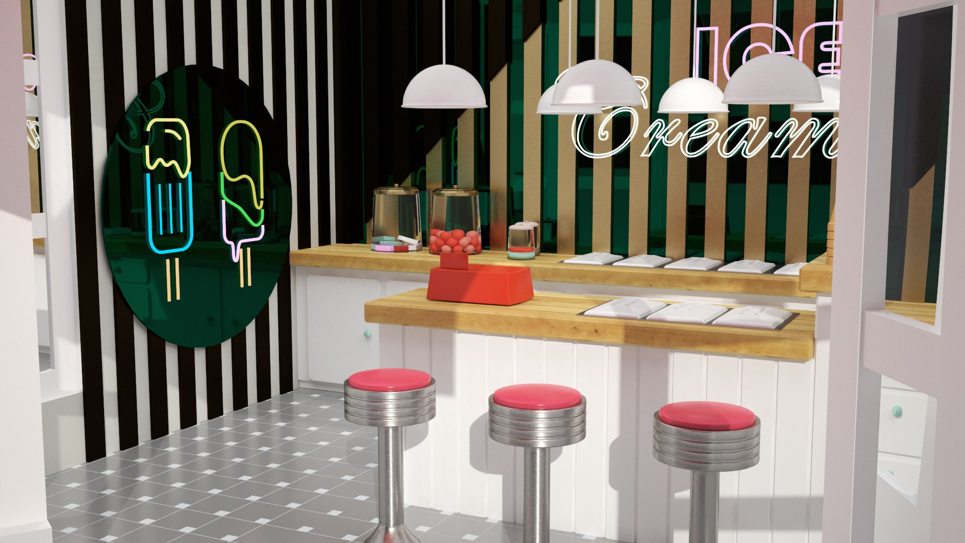 Ice Cream Shop Model - TurboSquid 2064090