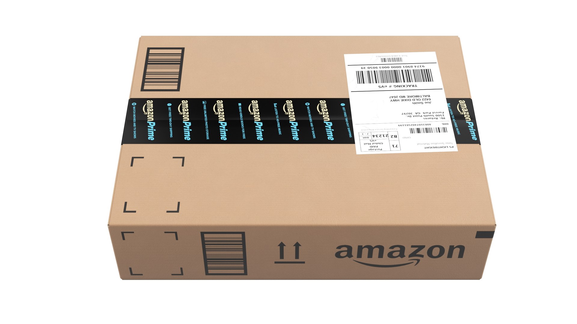 Amazon Parcels Box 40x30x10cm 3D Model - TurboSquid 1990828