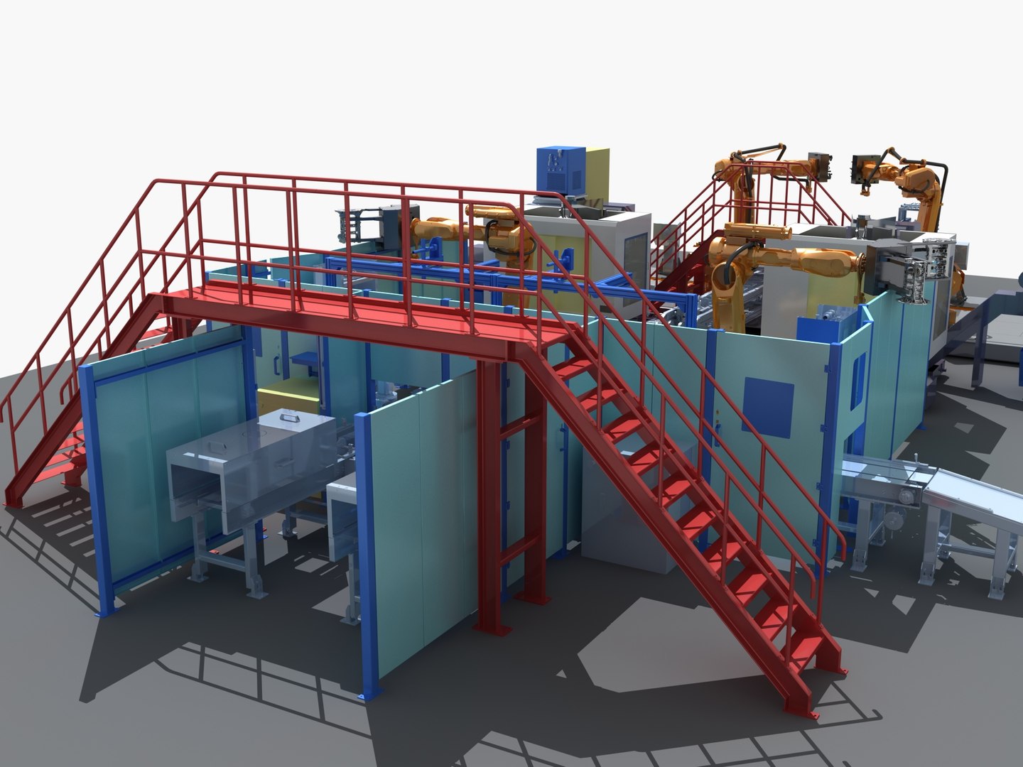 3D Industrial Equipment 27 - Automated Production Line For Lower Body ...