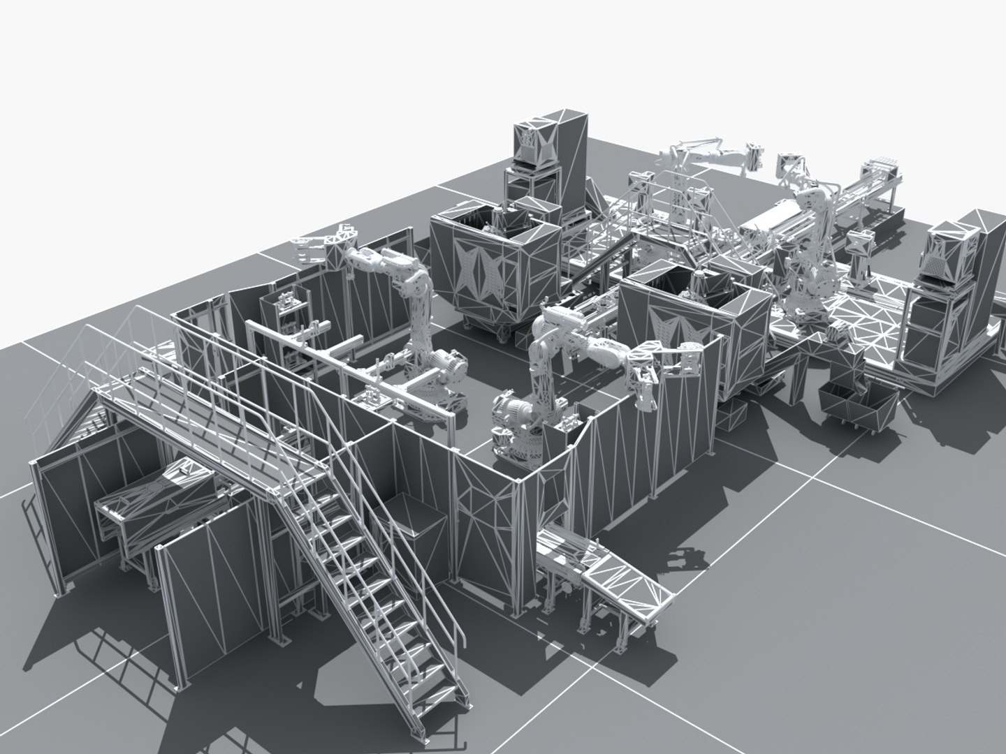 3D Industrial Equipment 27 - Automated Production Line For Lower Body ...