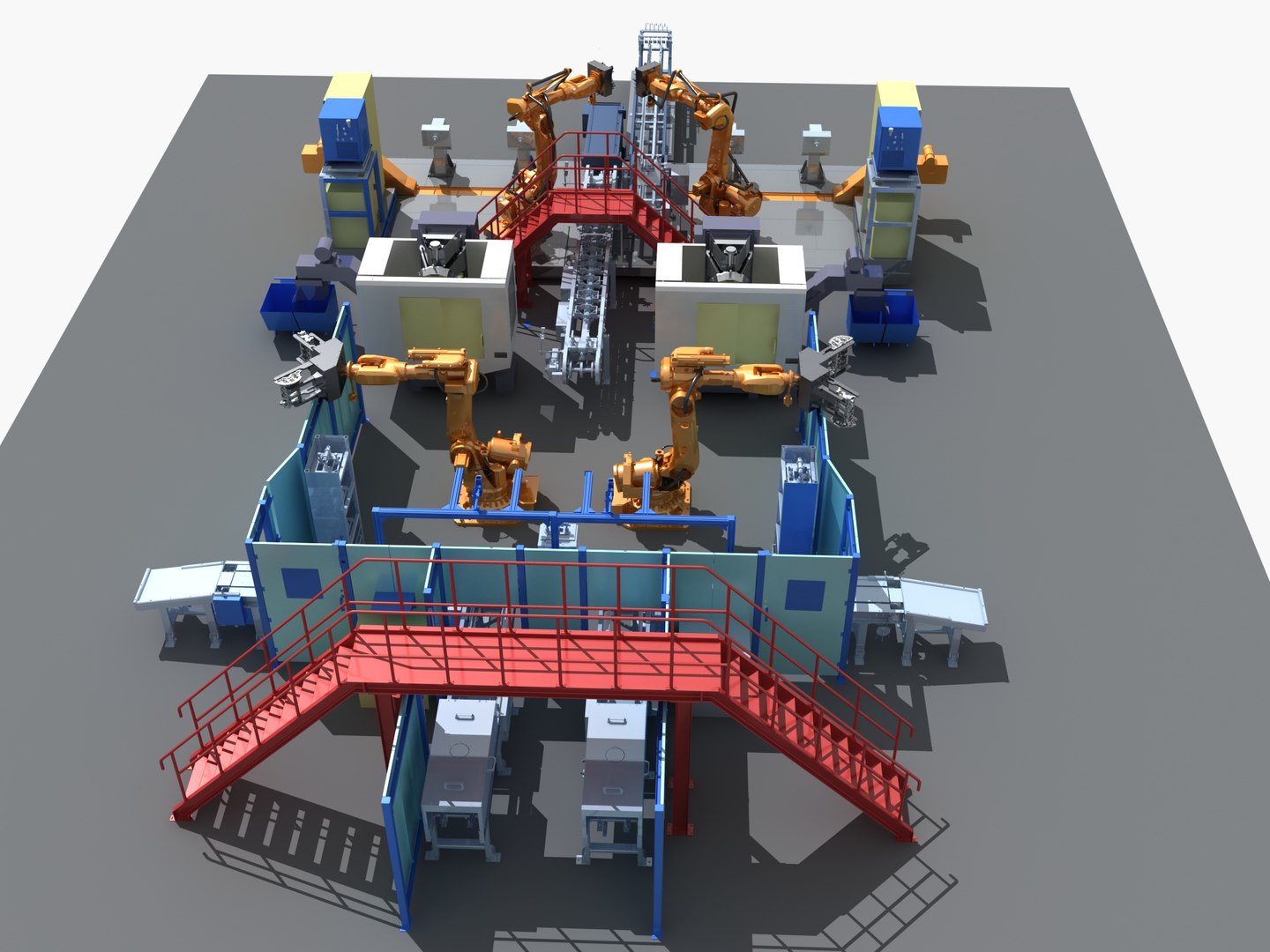 3D Industrial Equipment 27 - Automated Production Line For Lower Body ...