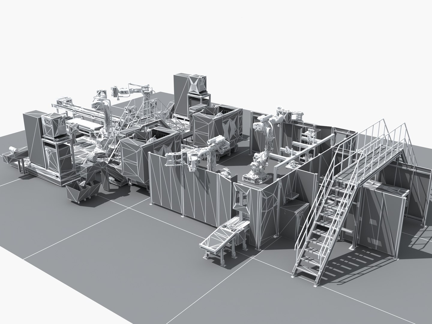 3D Industrial Equipment 27 - Automated Production Line For Lower Body ...