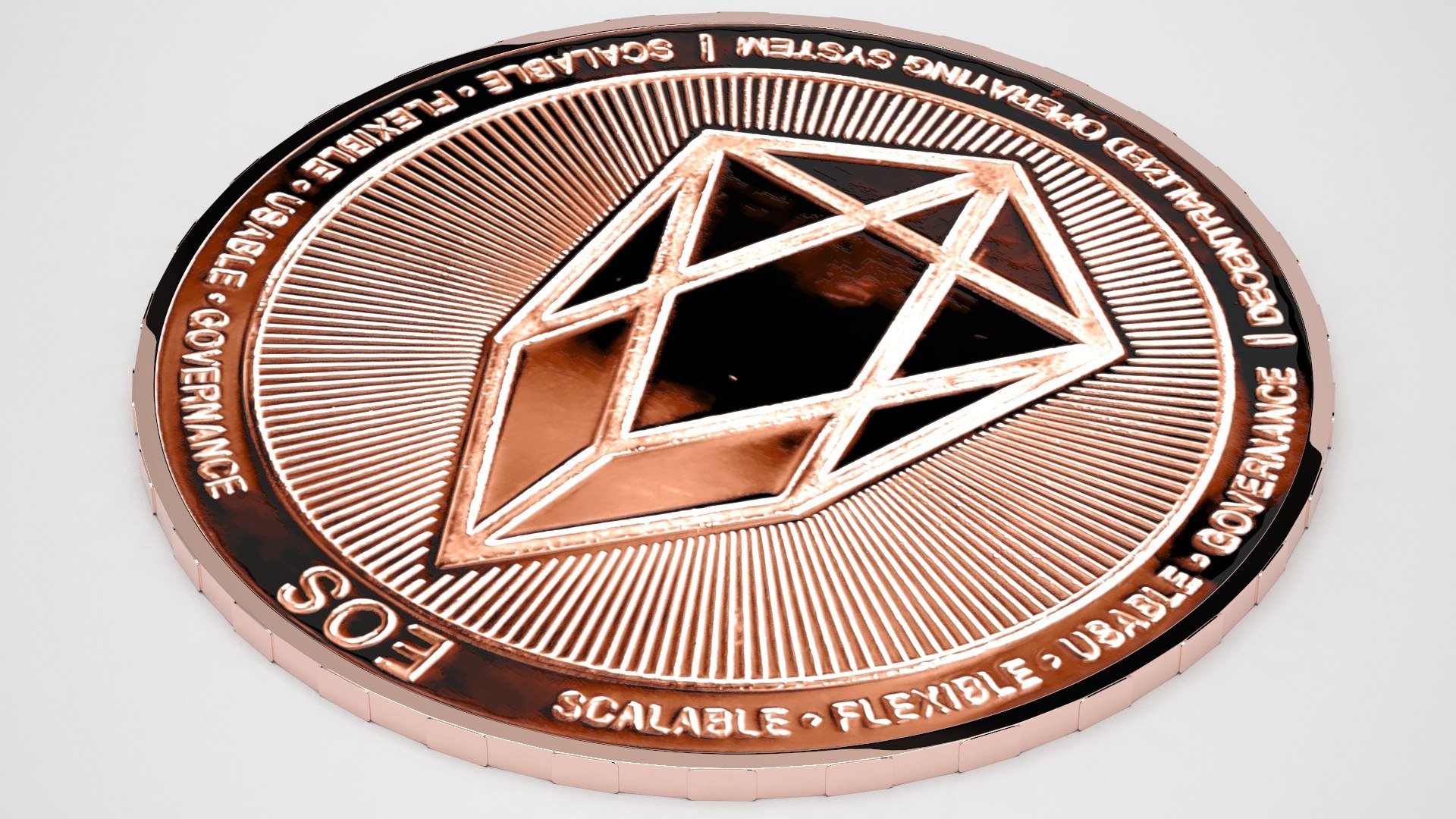 Copper EOS Coin 3D Model - TurboSquid 2399094