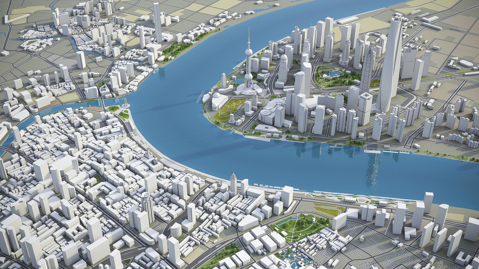 3D Model Shanghai Urban Planning - TurboSquid 1334518