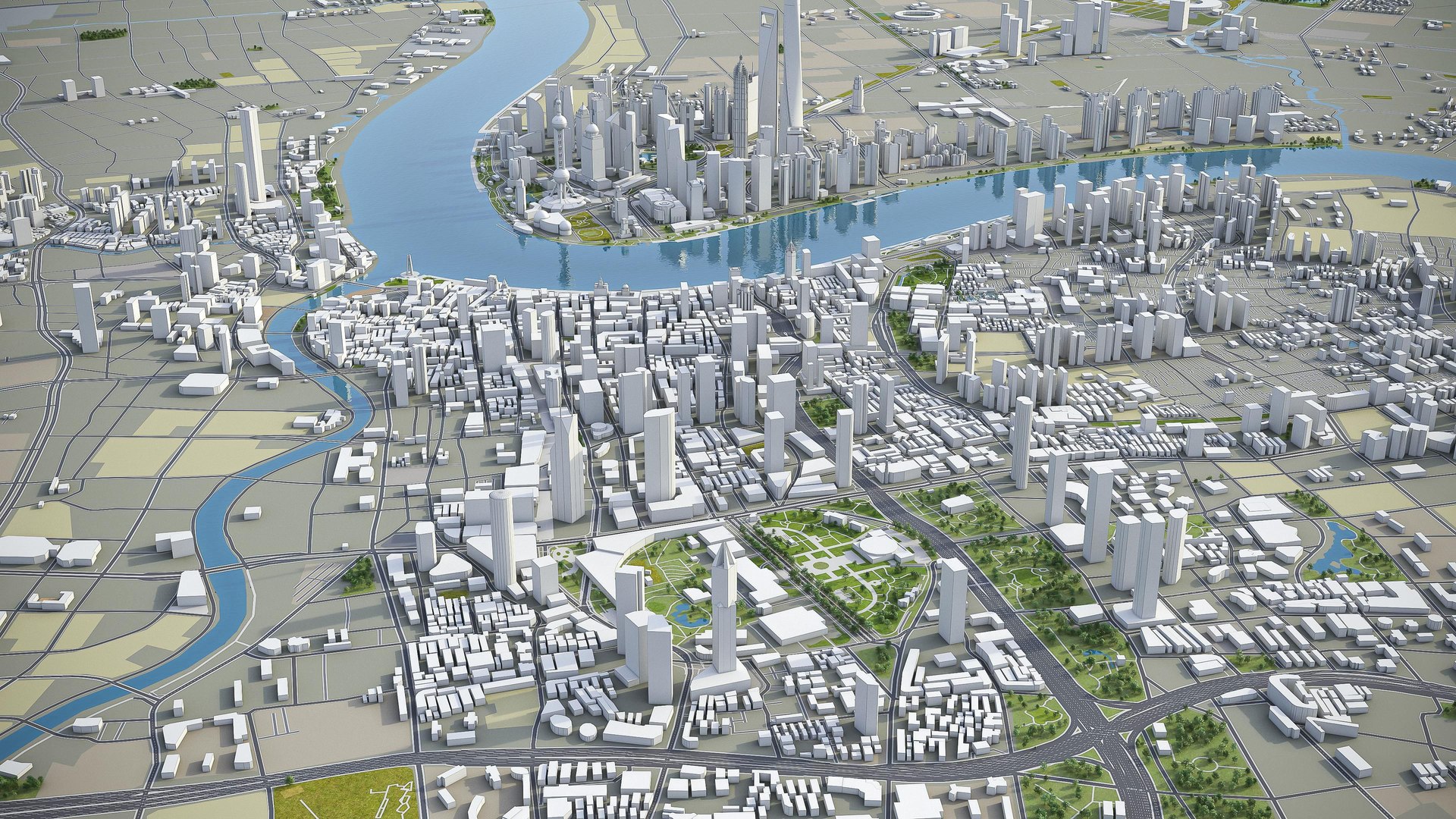 3D Model Shanghai Urban Planning - TurboSquid 1334518