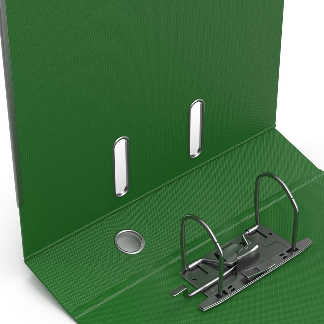 3d Open Ring Binder Green Model