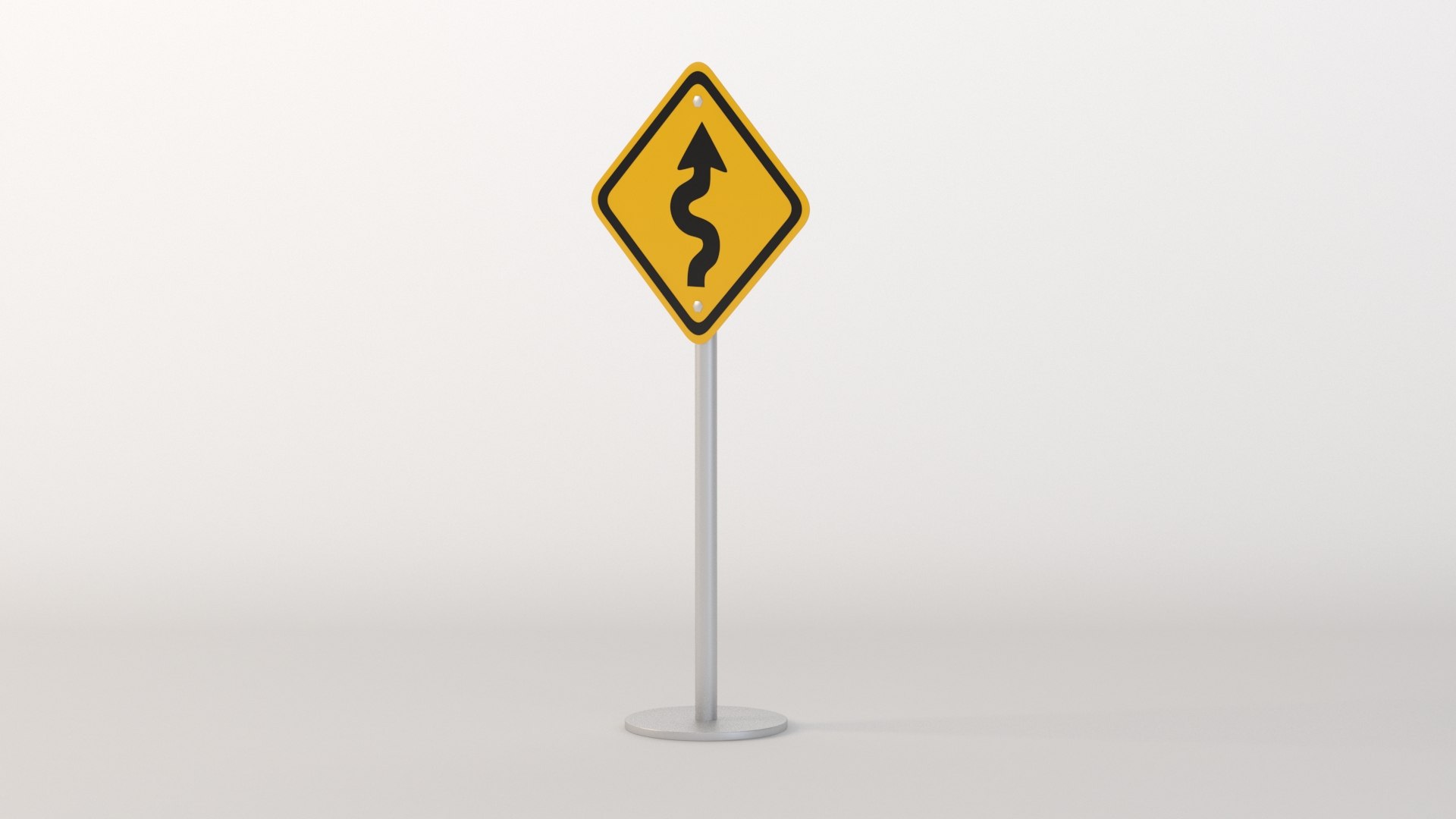 3D model Winding Road Sign - TurboSquid 2052083