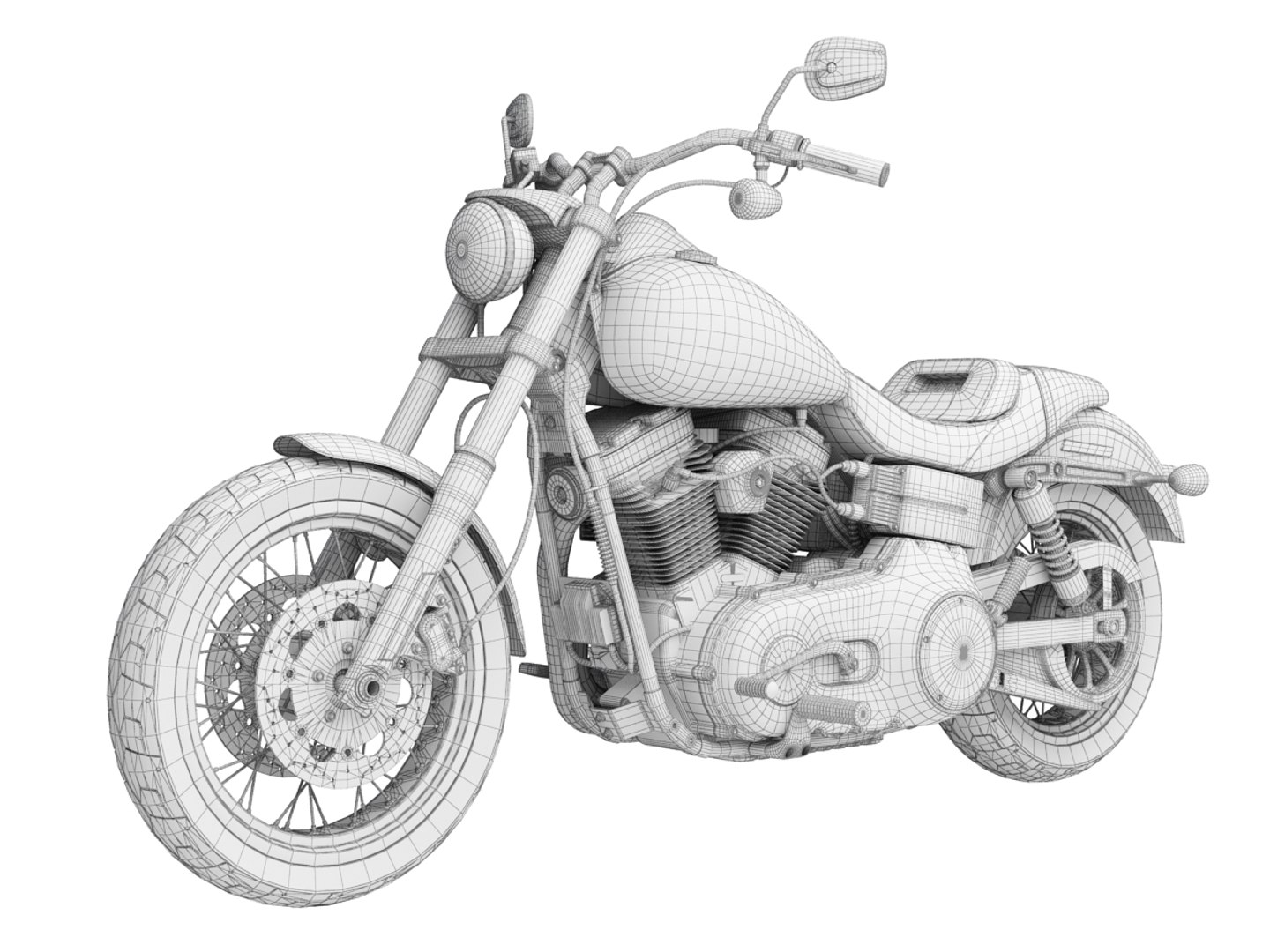 3d model harley-davidson fxdl dyna rider