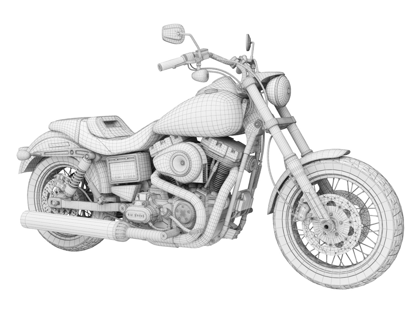 3d model harley-davidson fxdl dyna rider