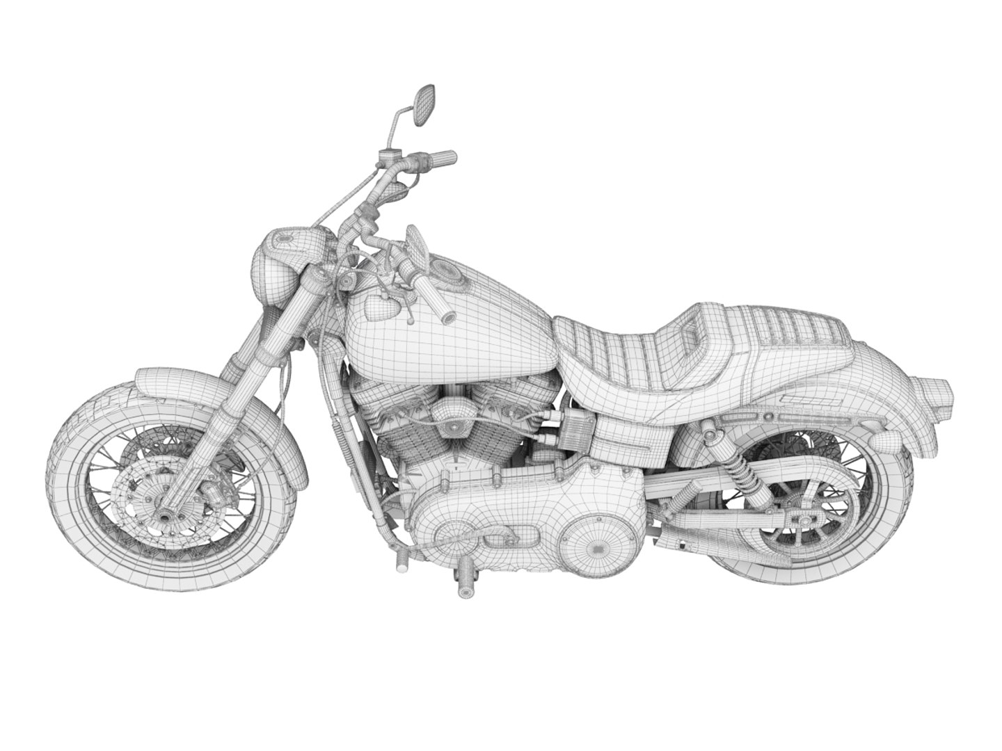 3d model harley-davidson fxdl dyna rider