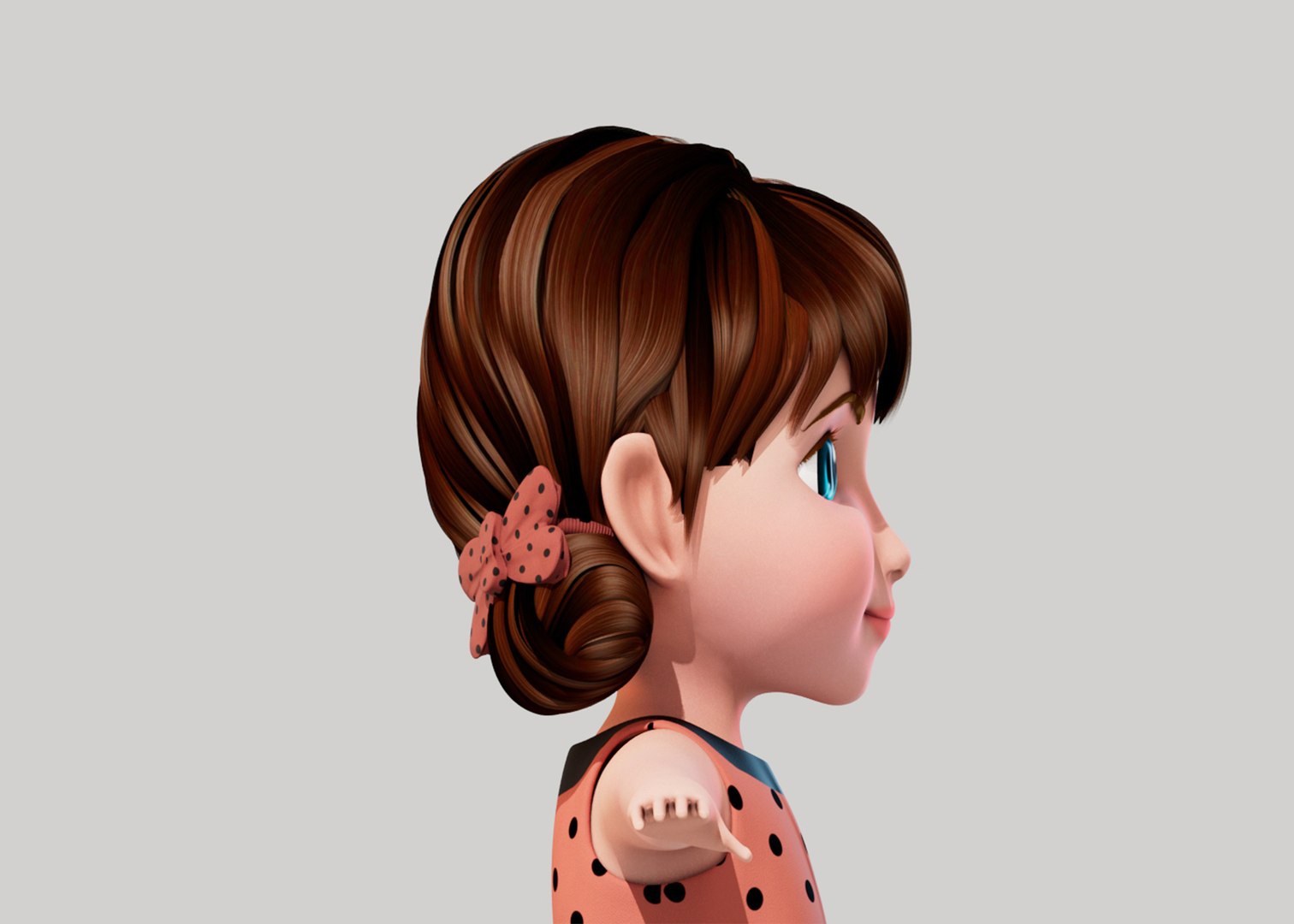 3D Model Cartoon Girl SELENA - TurboSquid 1974232
