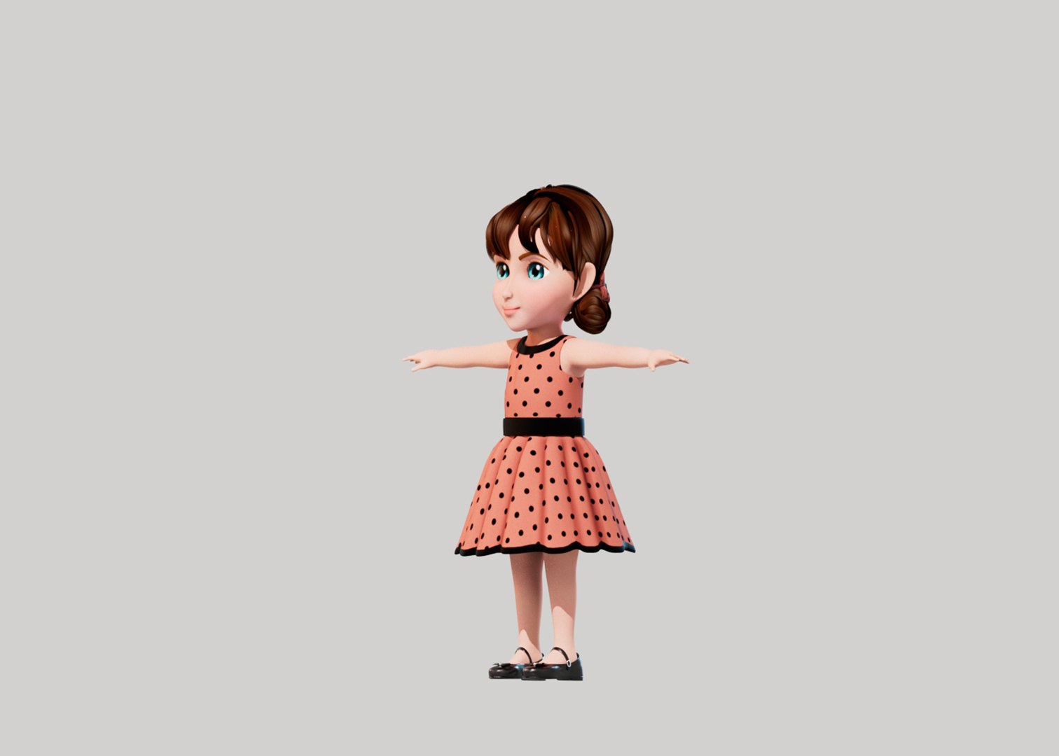3D Model Cartoon Girl SELENA - TurboSquid 1974232