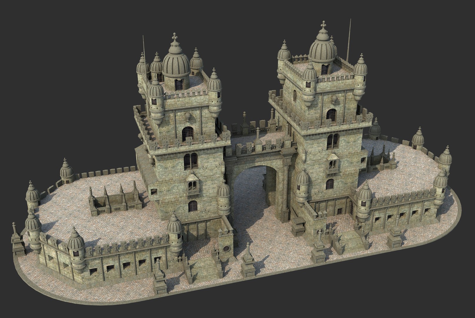 3D Fantasy Entrance Castle Towers Model - TurboSquid 1766008