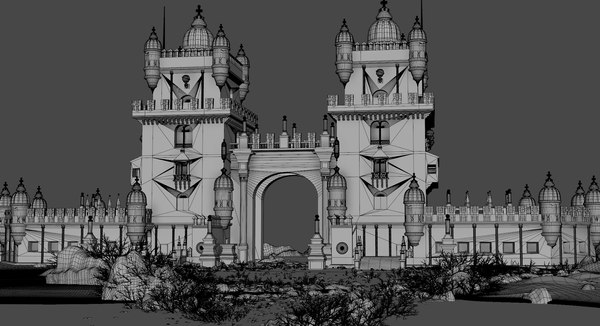 Fantasy Entrance Castle Towers Modelo 3D - TurboSquid 1766008