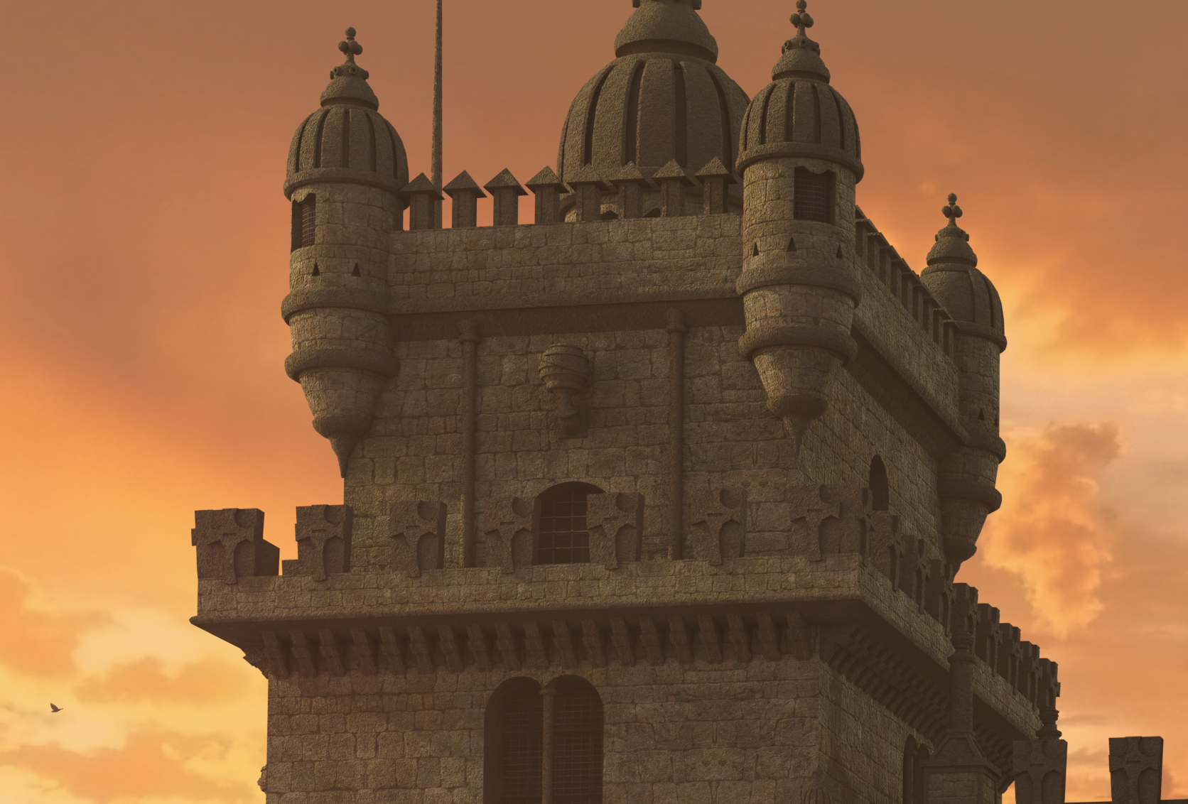 3D Fantasy Entrance Castle Towers model - TurboSquid 1766008