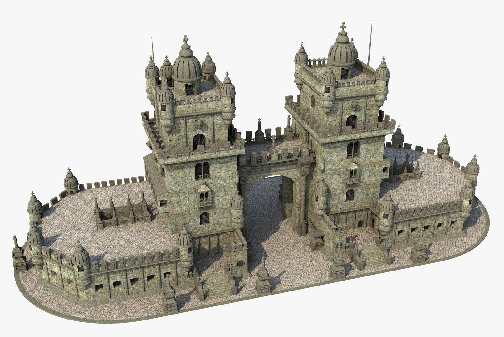3D Fantasy Entrance Castle Towers Model - TurboSquid 1766008