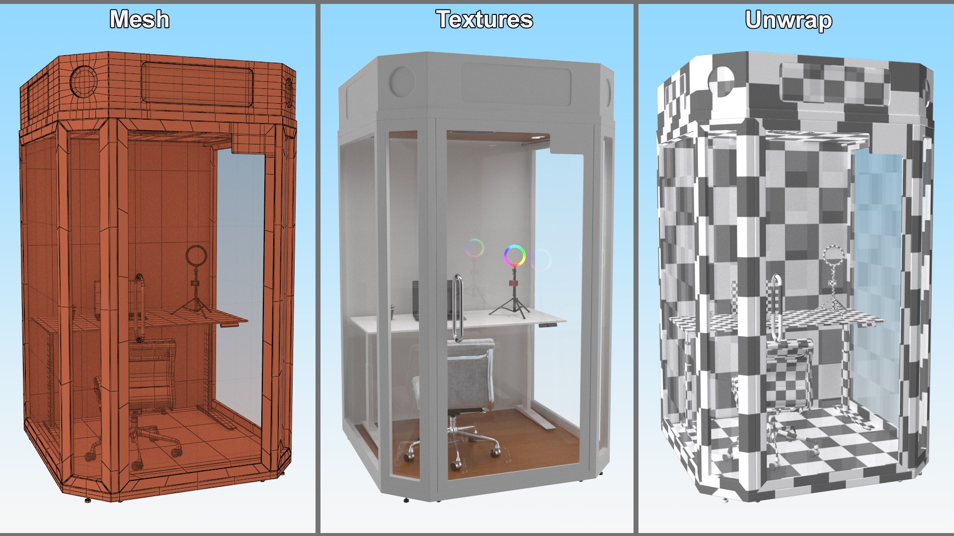 Movable Webcasting Booth 3D Model - TurboSquid 2389487