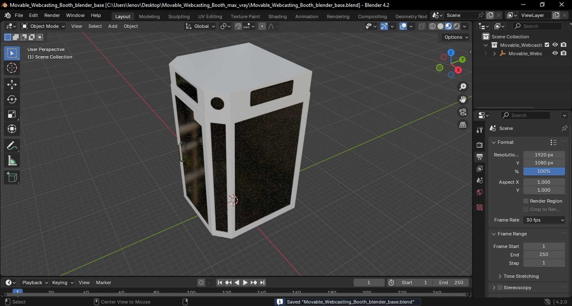 Movable Webcasting Booth 3D Model - TurboSquid 2389487