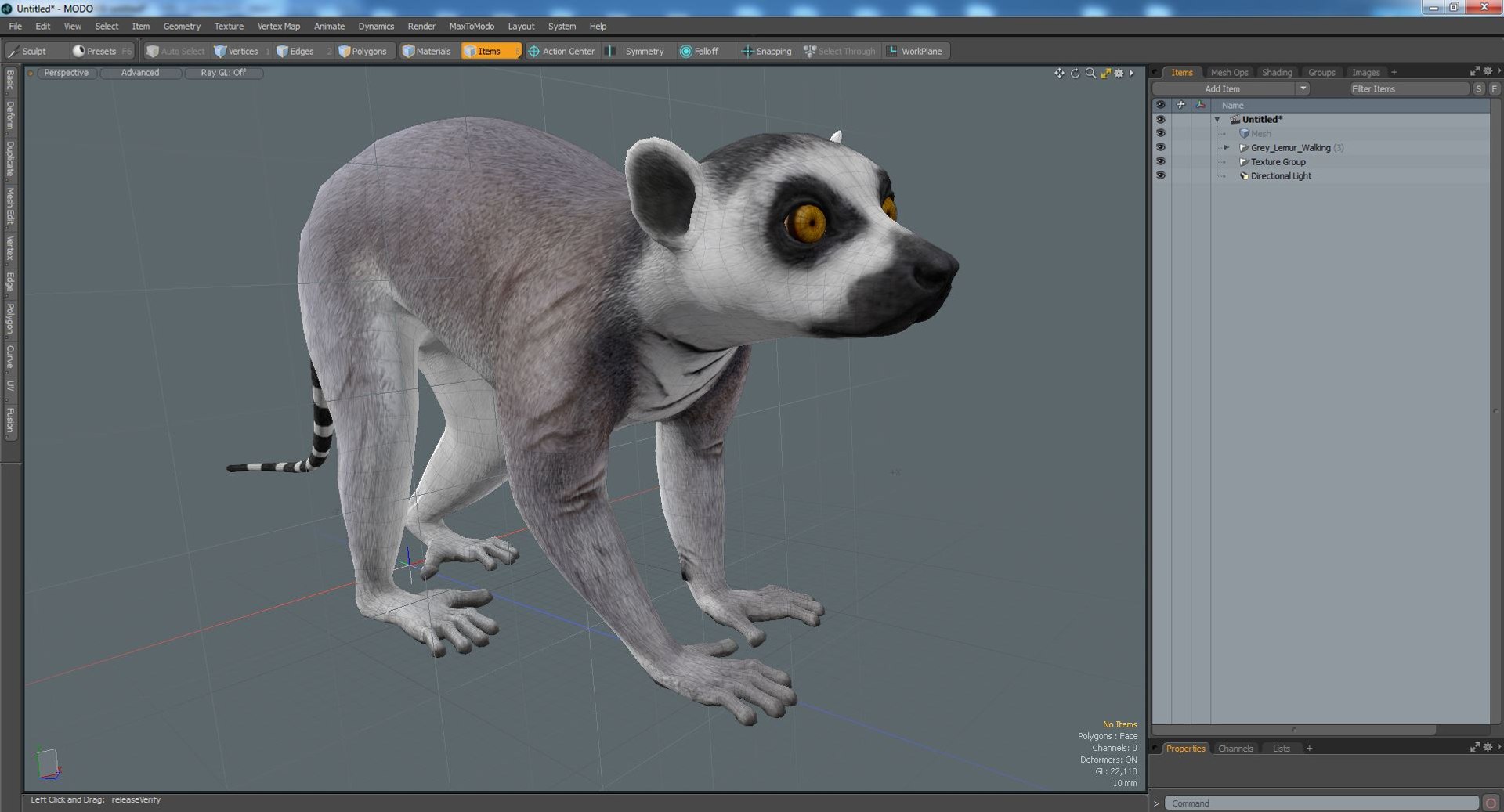 Grey Lemur Walking 3D Model - TurboSquid 2197400