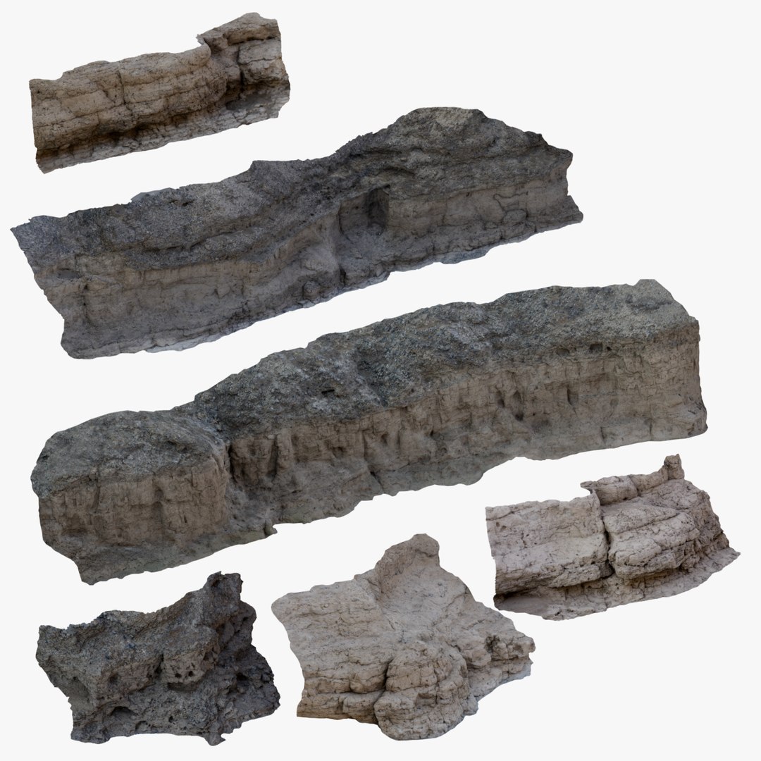 3D Riverbed Canyon Cliff Pack 6 - Scan model - TurboSquid 2052374