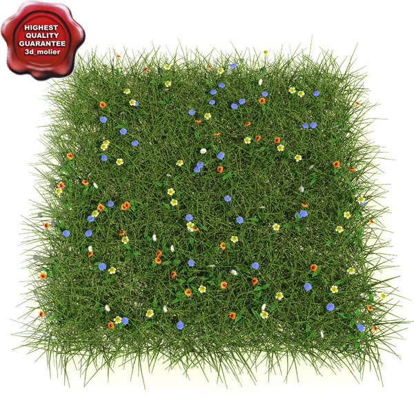 3d rectangular grass patch