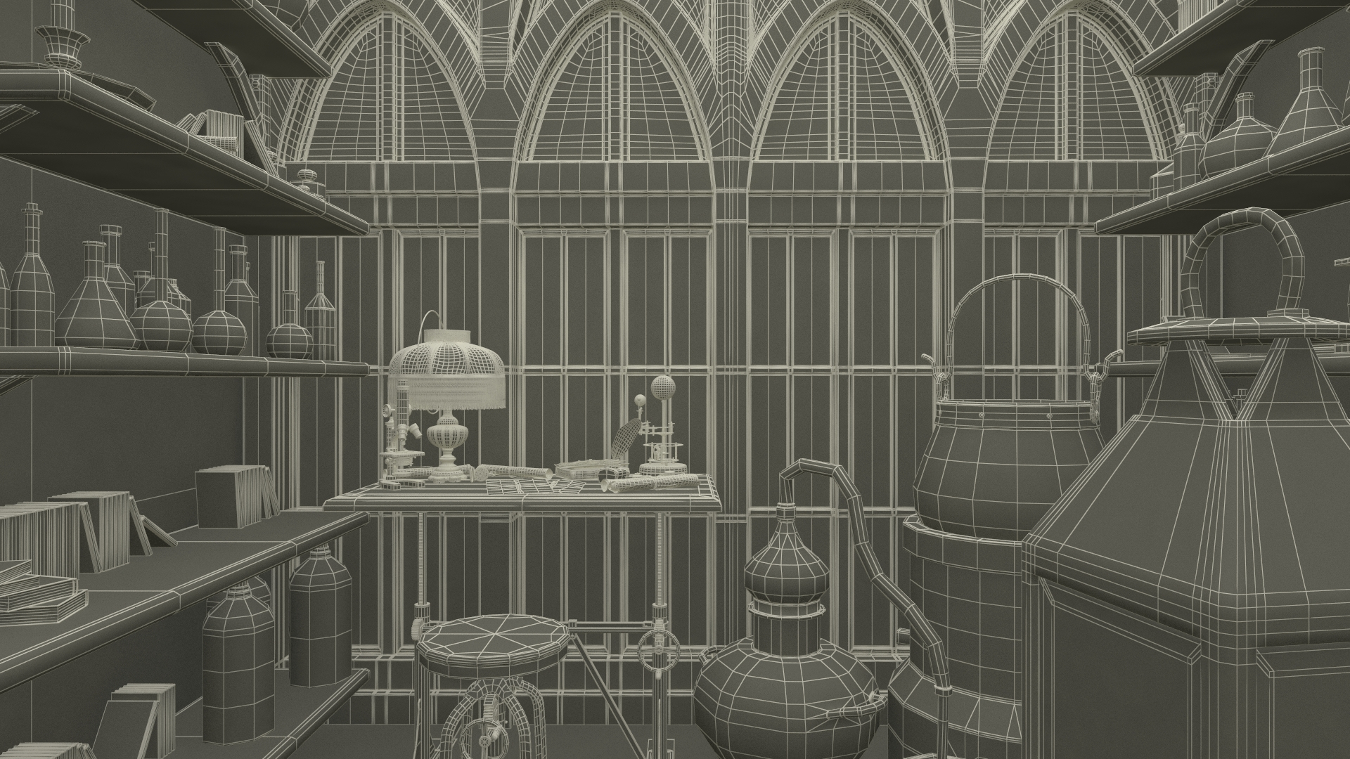 3D Alchemist In Laboratory - TurboSquid 2276457