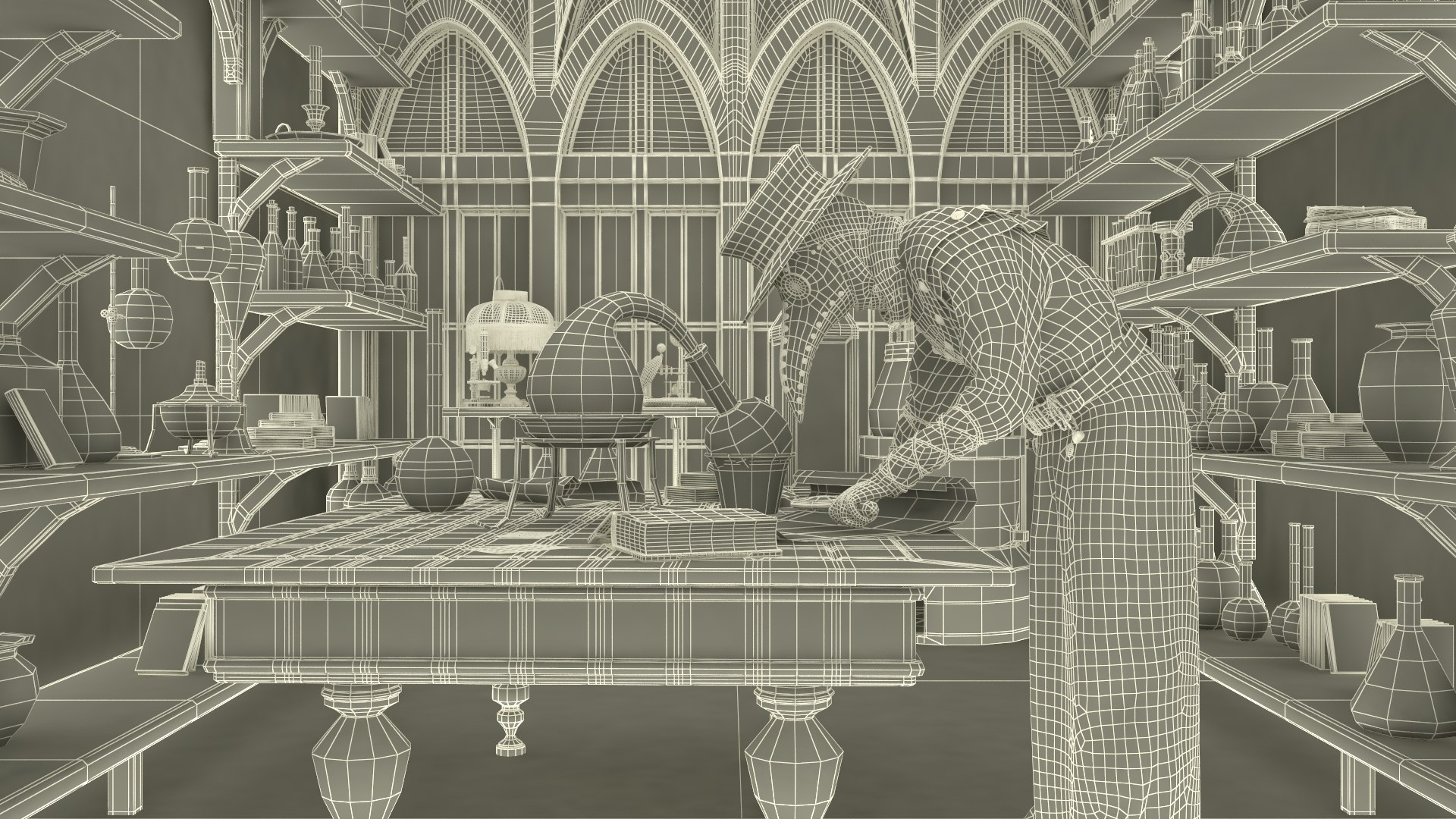 3D Alchemist In Laboratory - TurboSquid 2276457