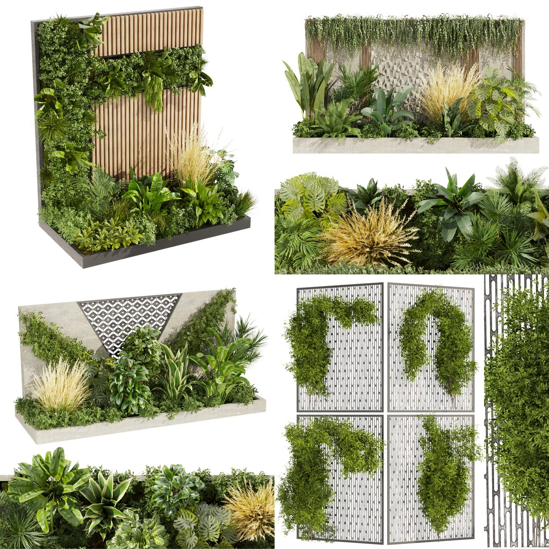 3D Collection Plant Vol 02 - Fitowall - Grass - Ertical - Garden - Palm ...