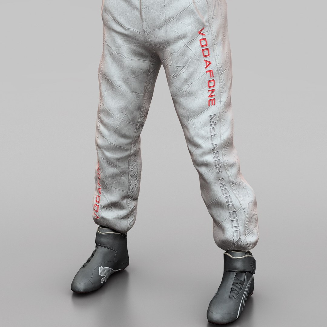 3d model racing driver clothes mercedes