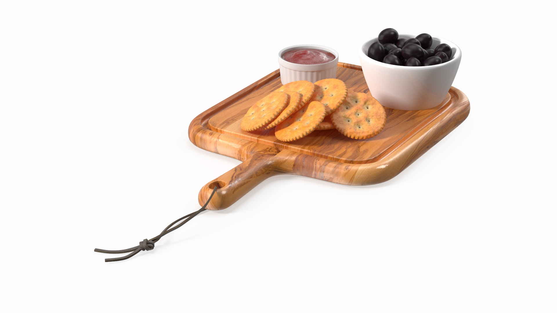 3D Model Crackers On Board With Sauce - TurboSquid 2383670