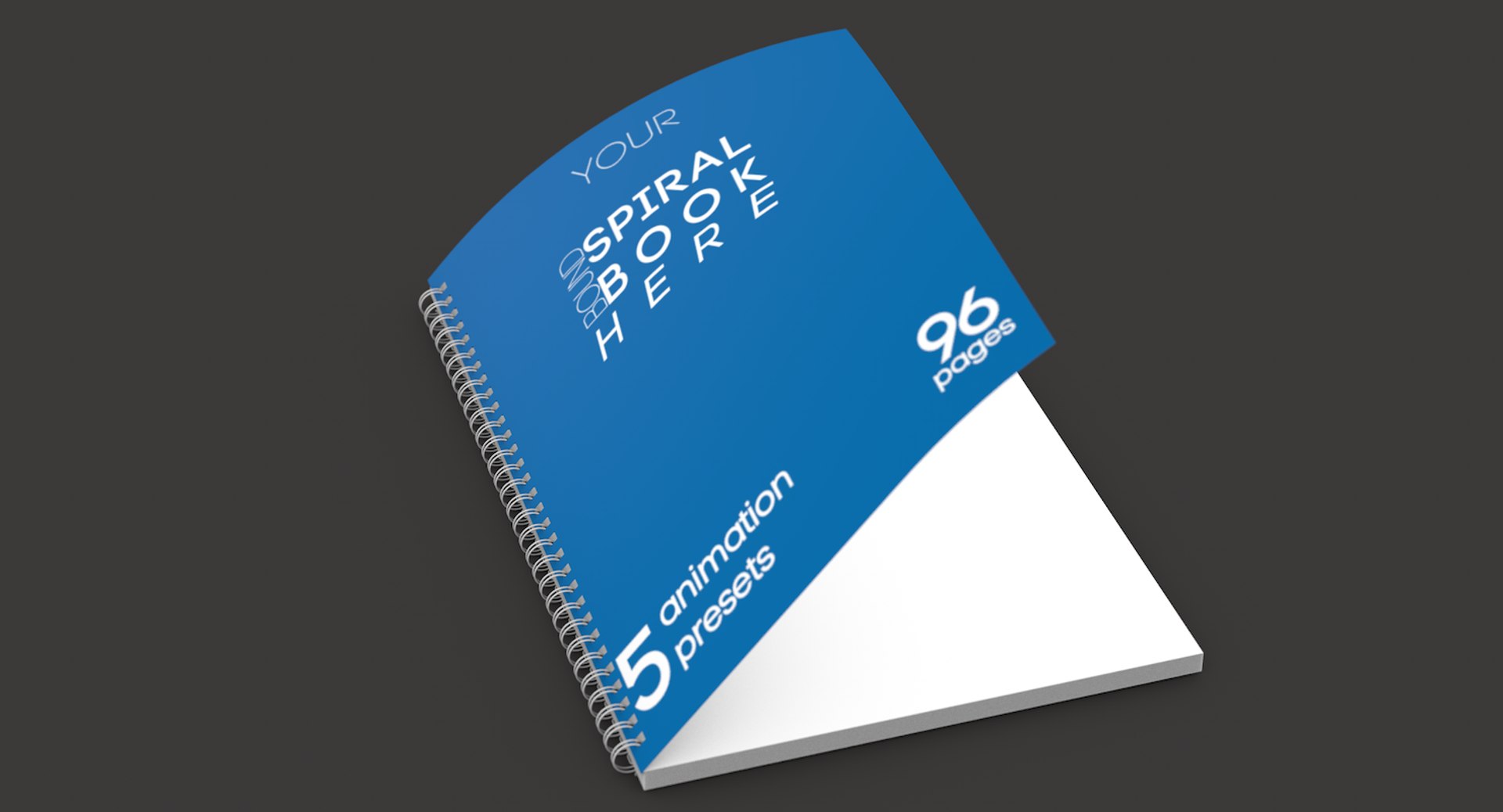 Customisable Spiral Bound Book Page C4d