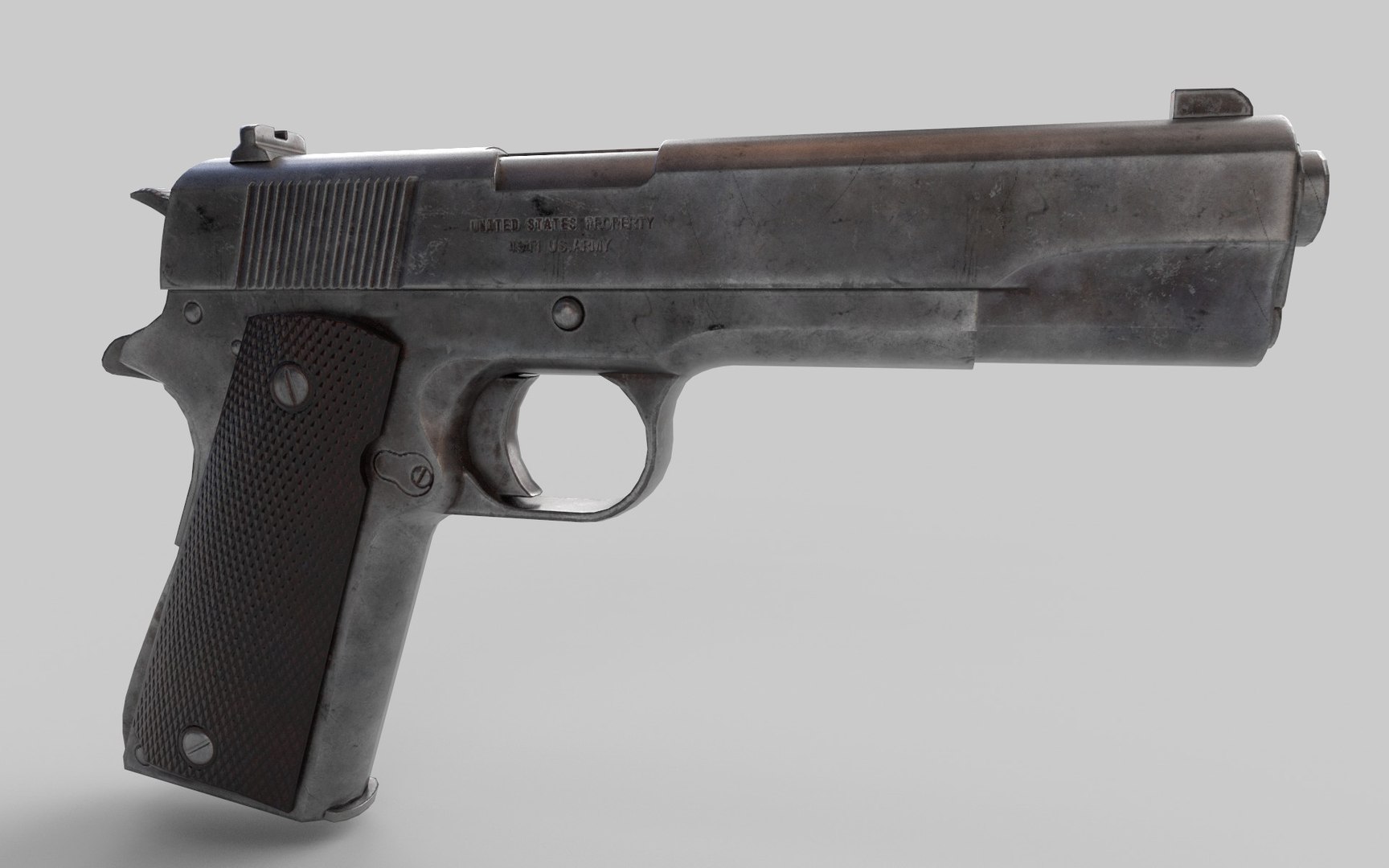 3D M1911 Pistol Low-Poly - TurboSquid 2119068
