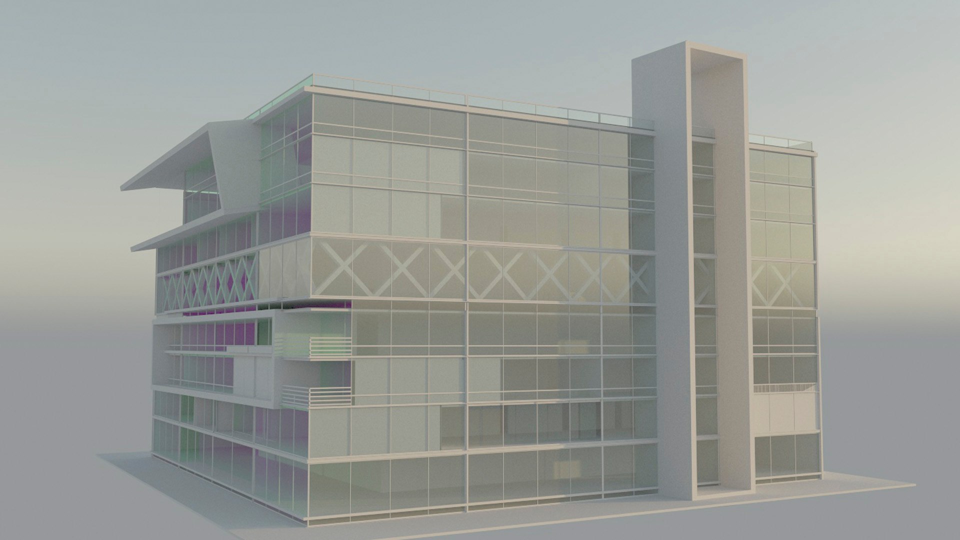 Building Glass Office Architecture 3D Model - TurboSquid 1447230