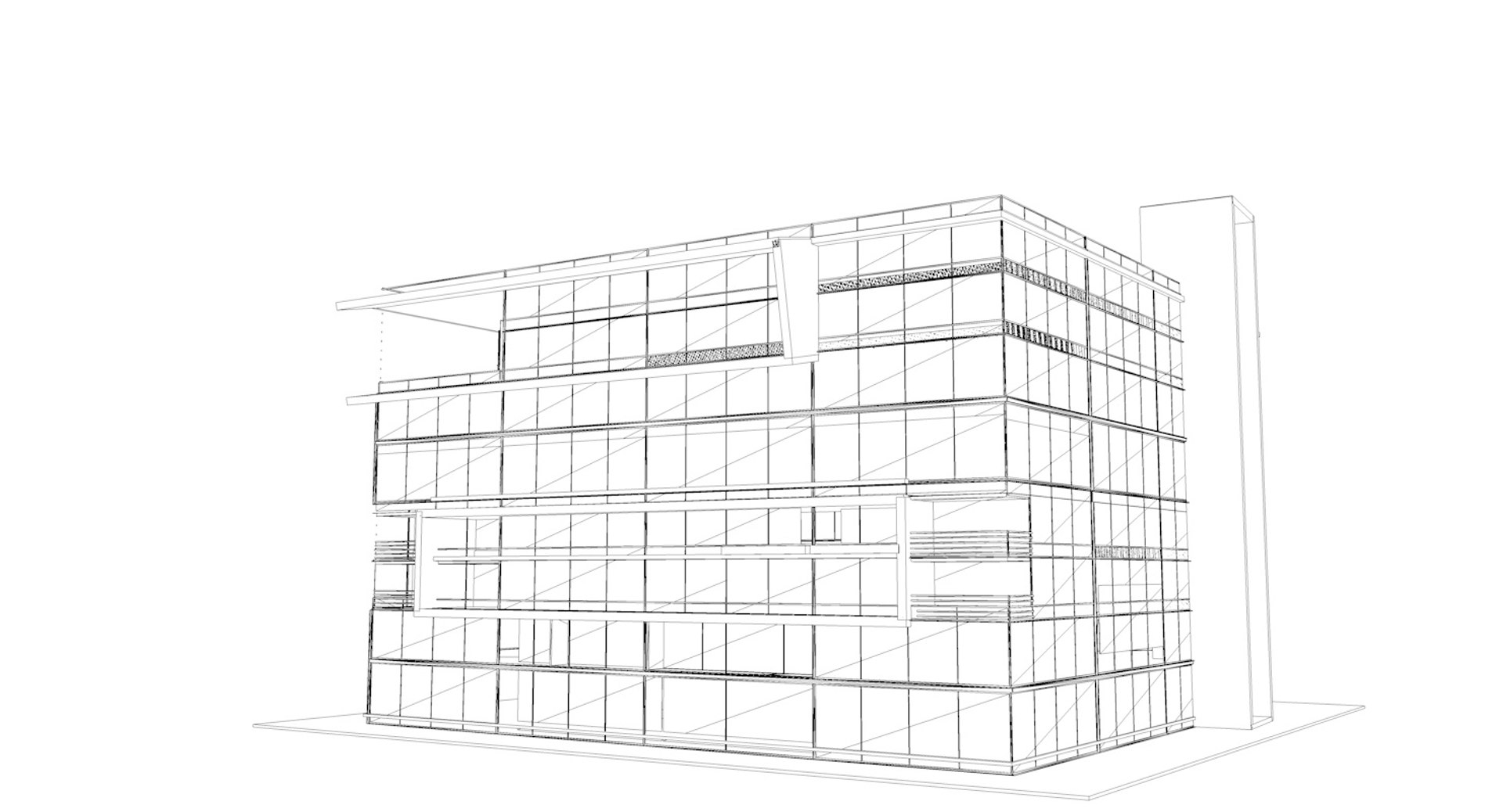 Building Glass Office Architecture 3D Model - TurboSquid 1447230