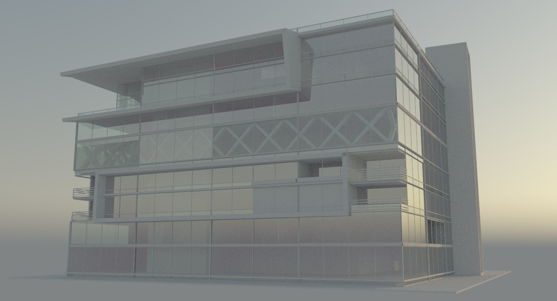 Building Glass Office Architecture 3D Model - TurboSquid 1447230
