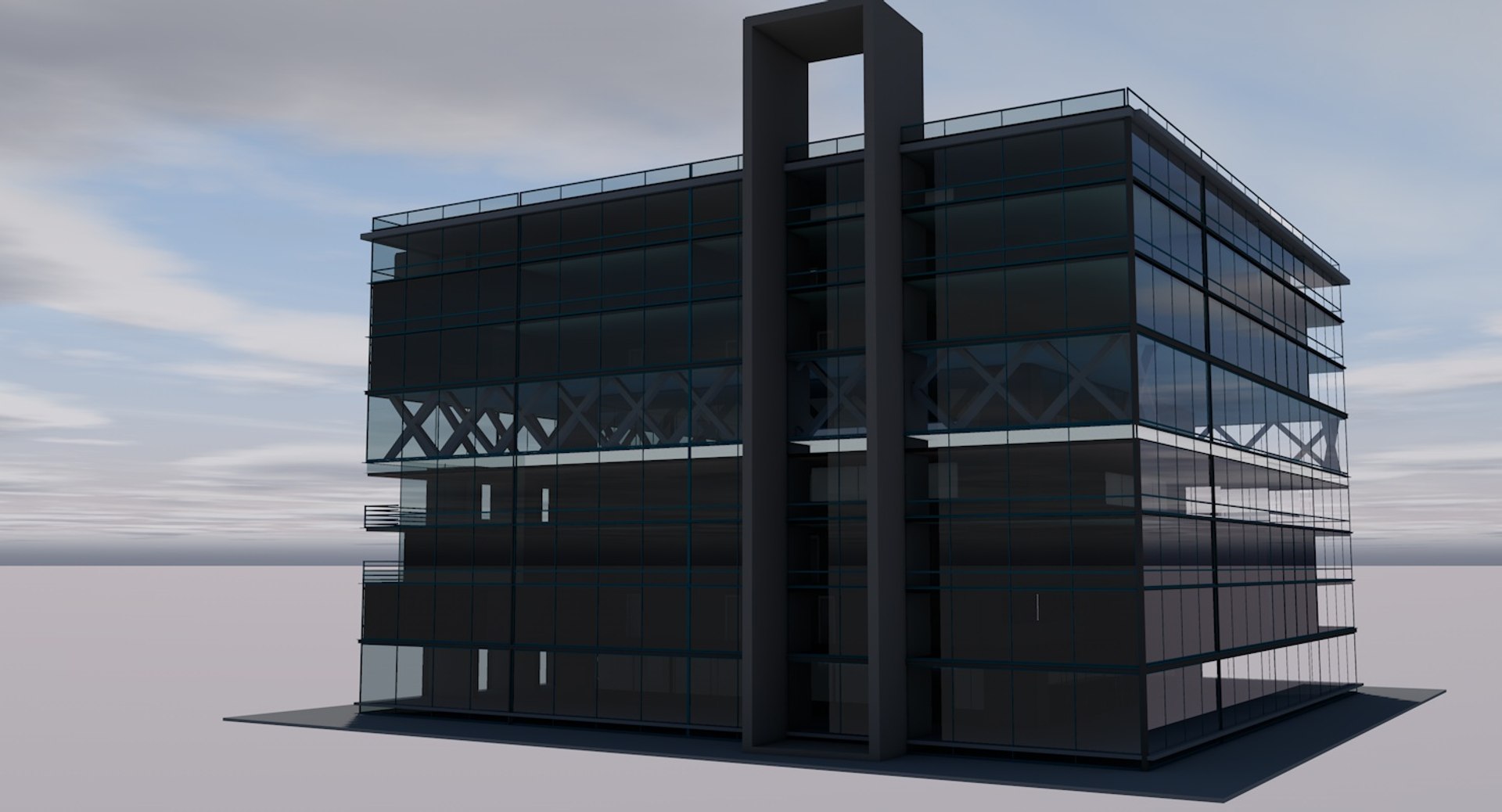 Building Glass Office Architecture 3D Model - TurboSquid 1447230