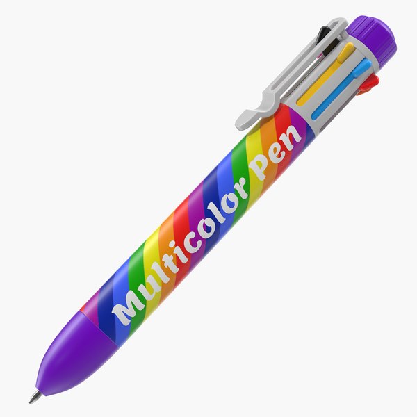 3D model rainbow multicolor retractable ballpoint - TurboSquid 1669081