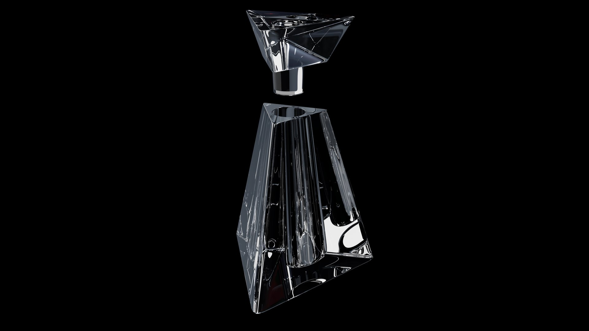 3D Art Deco Perfume Bottle Triangular Model - TurboSquid 2297266