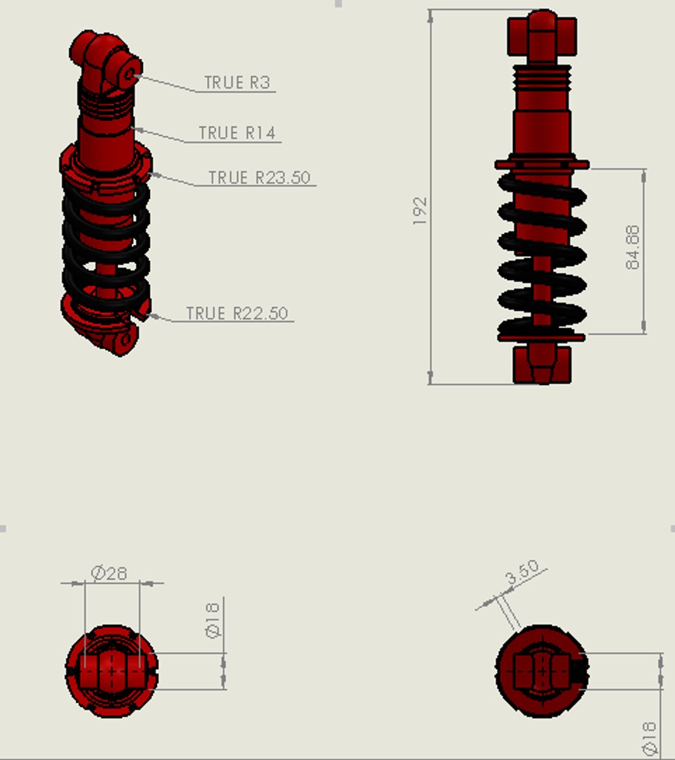3d Model Of Shock Absorber Suspension