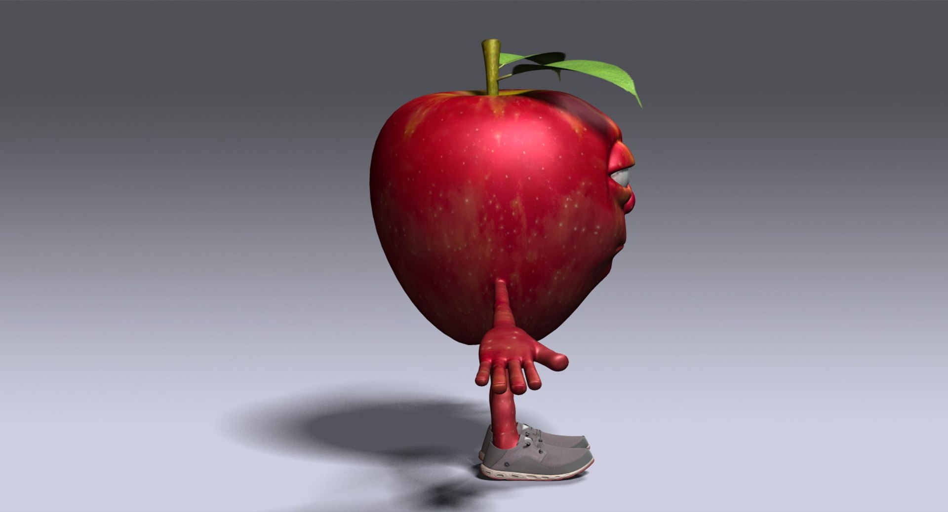 Apple cartoon character 2 3D model - TurboSquid 1294593