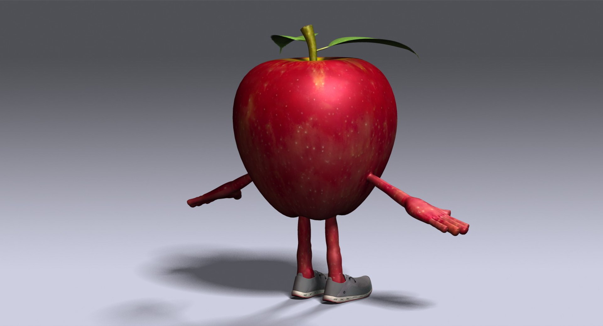Apple cartoon character 2 3D model - TurboSquid 1294593