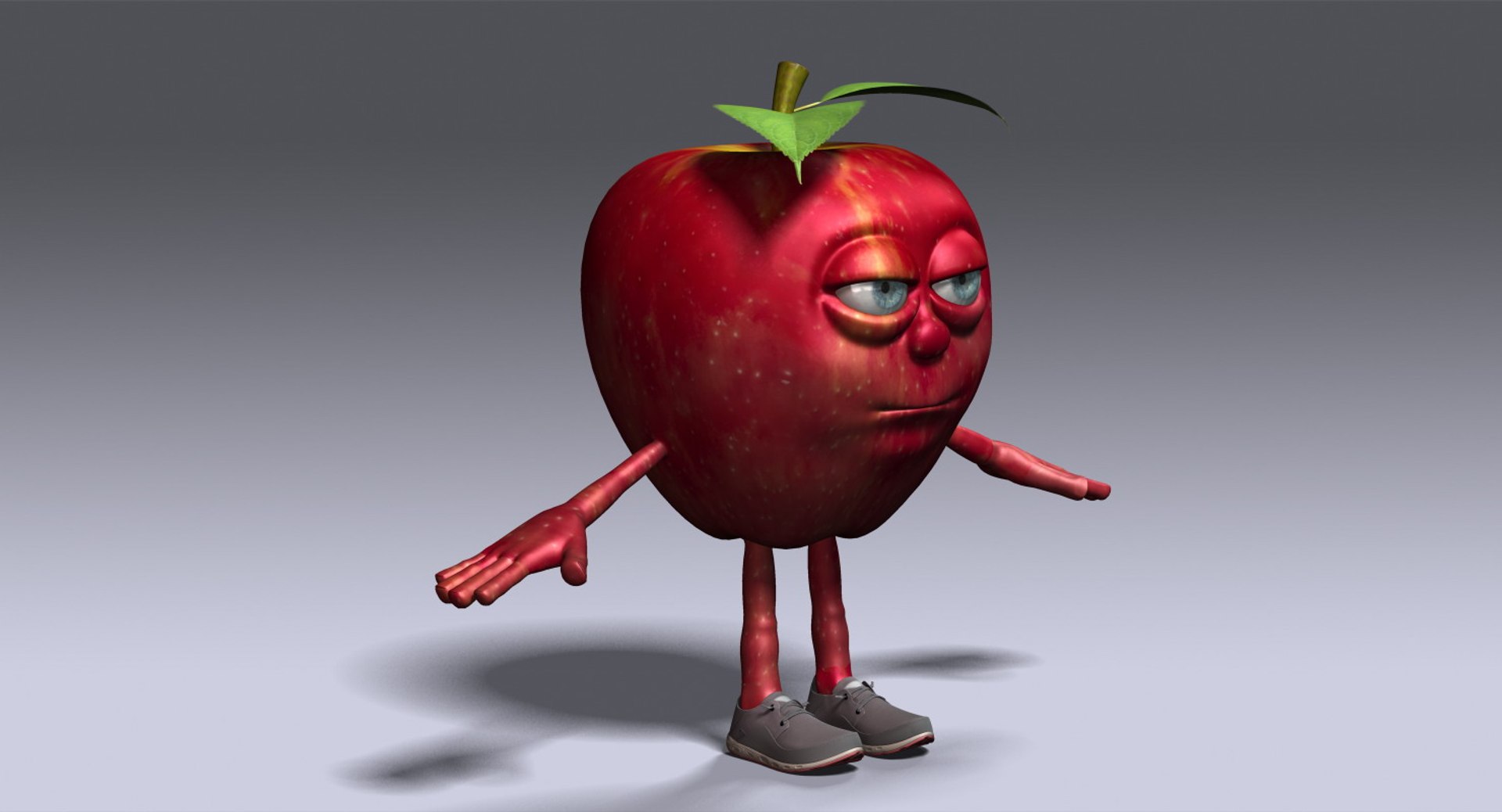 Apple cartoon character 2 3D model - TurboSquid 1294593