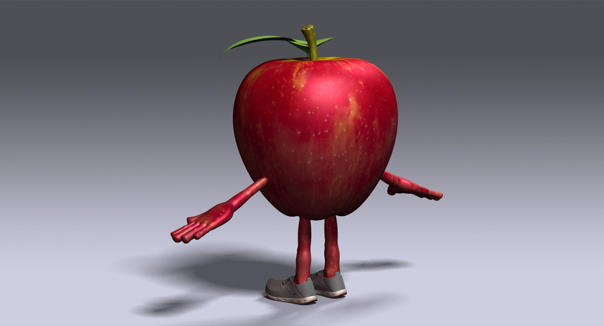 Apple cartoon character 2 3D model - TurboSquid 1294593