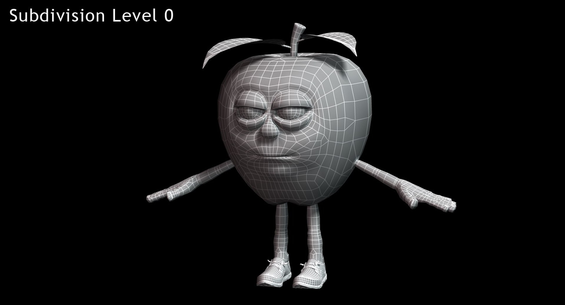 Apple cartoon character 2 3D model - TurboSquid 1294593