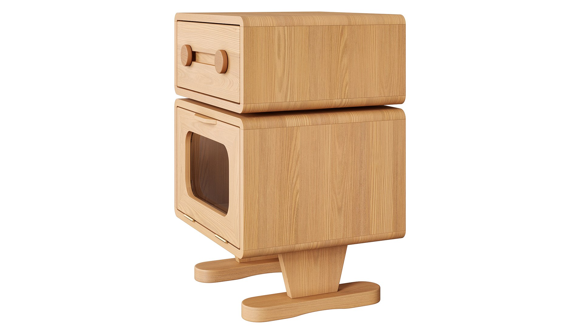GVAwood Oak Bedside Table With Rotating Top Model - TurboSquid 2194573