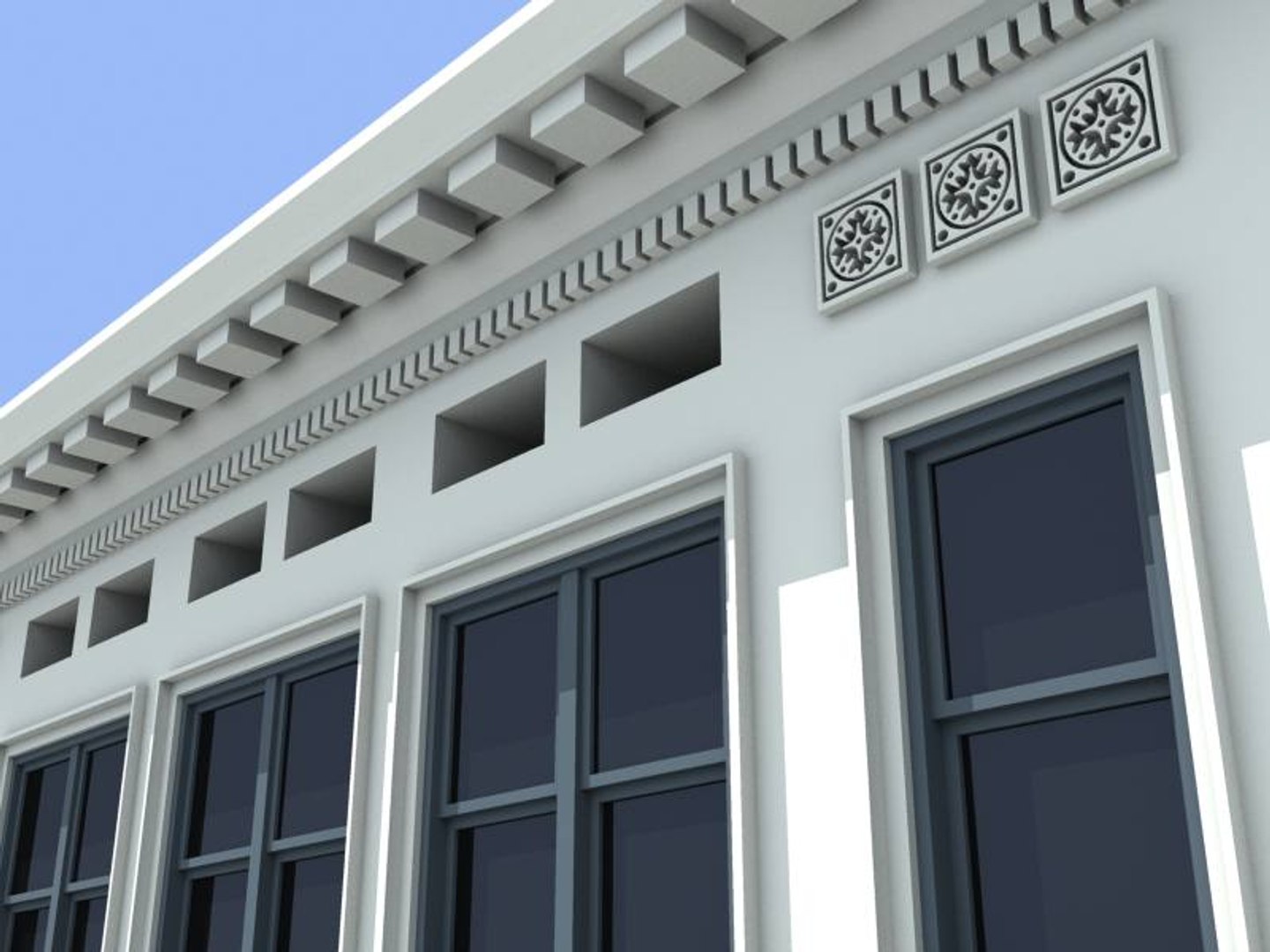 3d Model Bank Building Structure