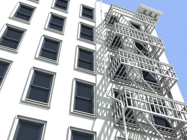 3d model bank building structure