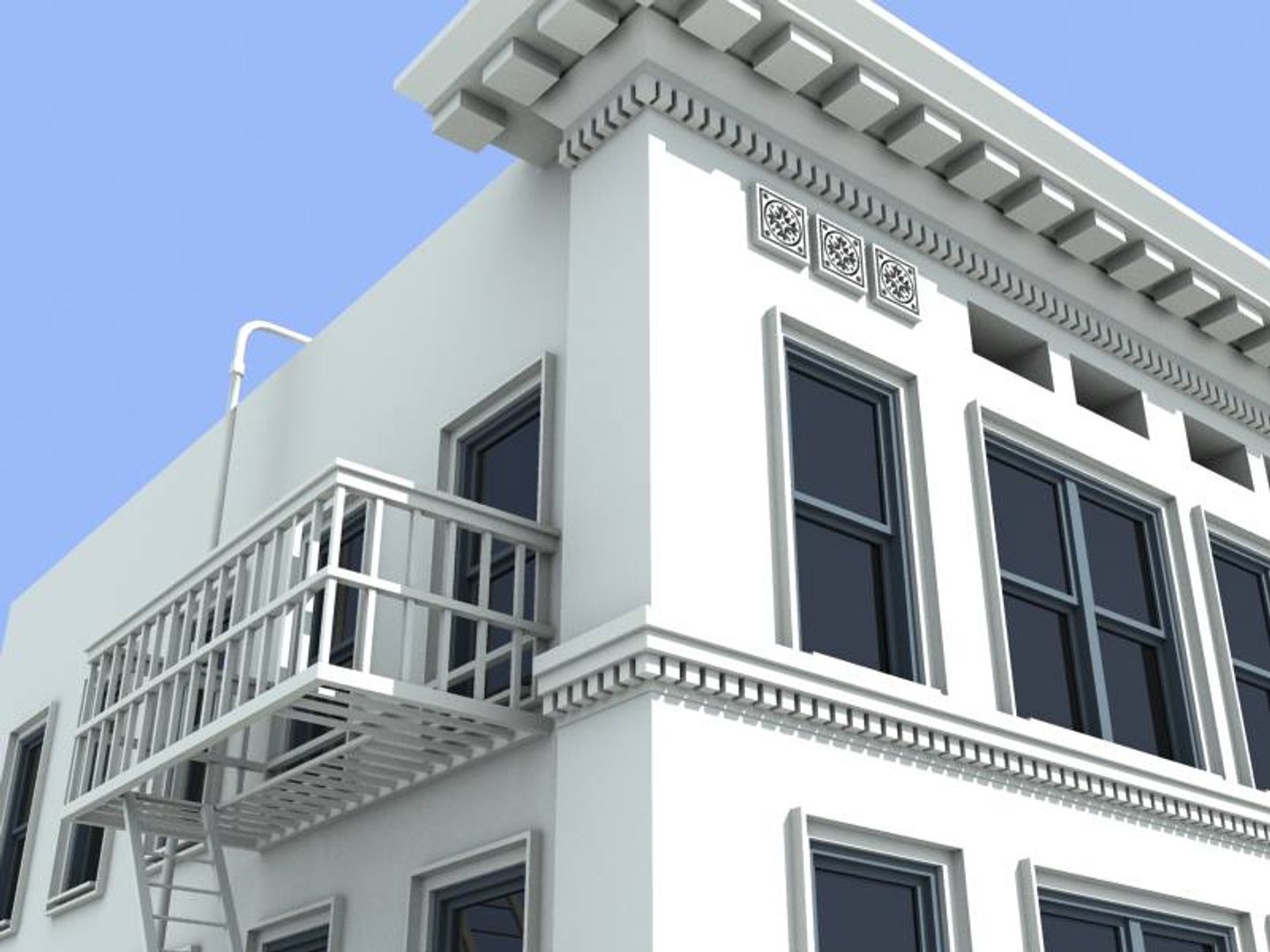 3d Model Bank Building Structure