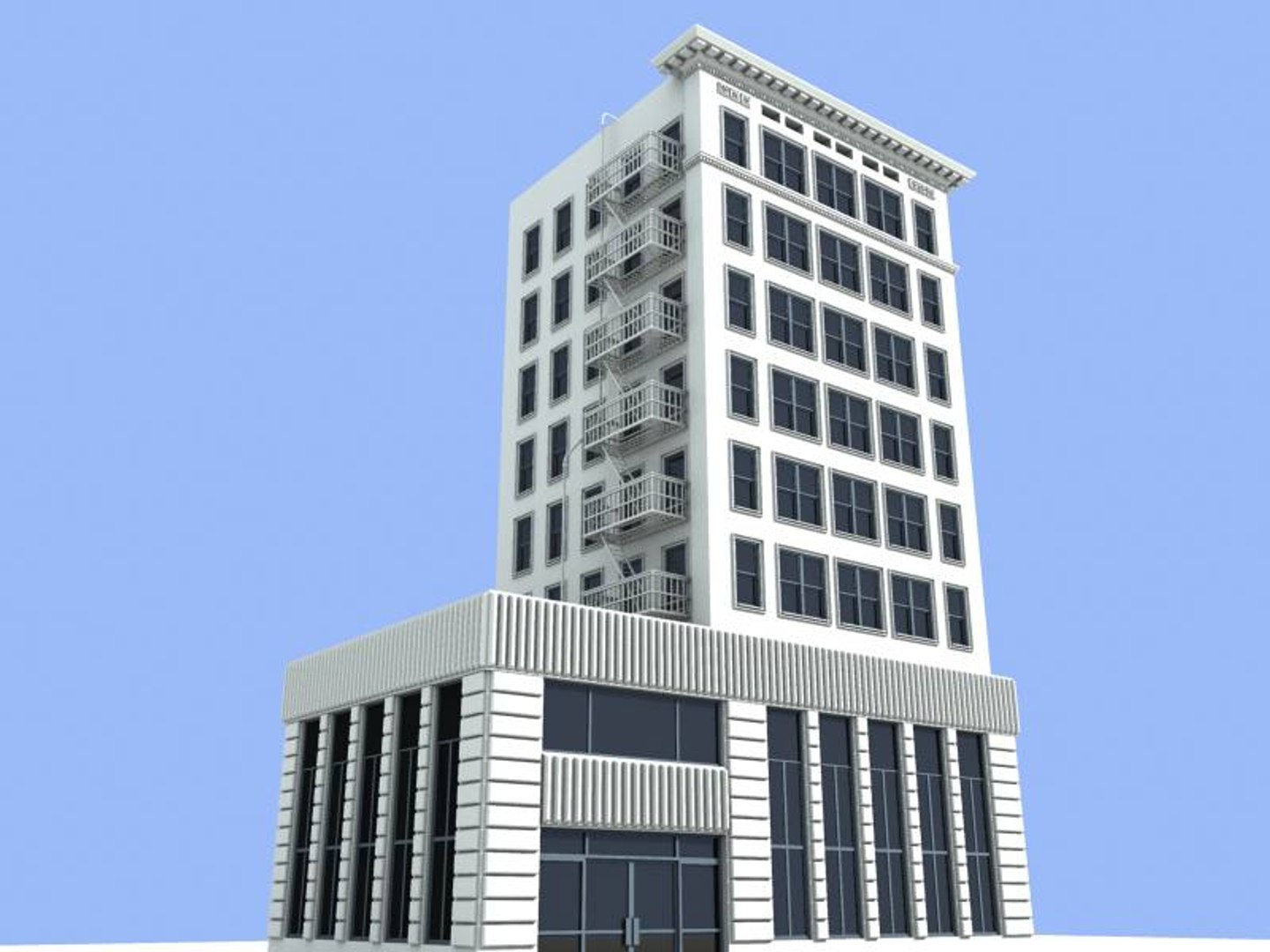 3d Model Bank Building Structure